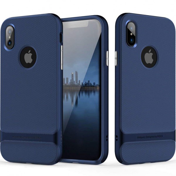 TPU+PC чехол Rock Royce Series для Apple iPhone X (5.8") (Синий / Navy Blue)