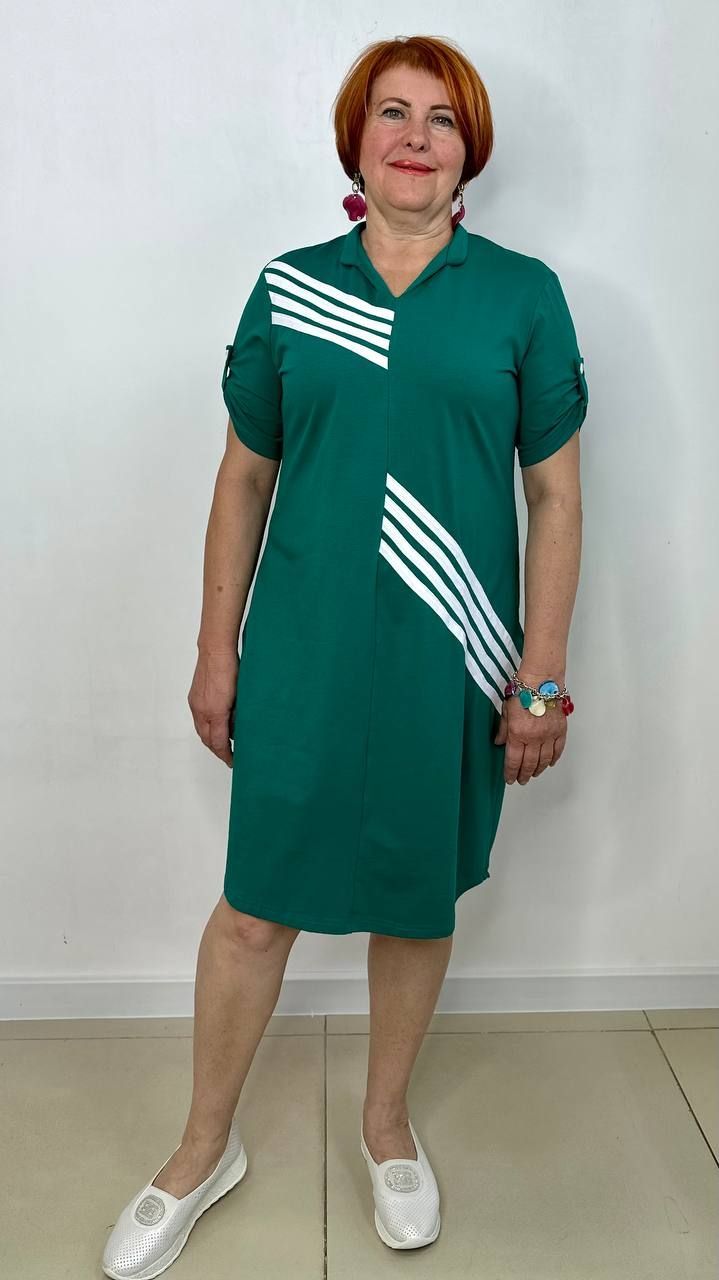 Платье женское EX 1757 зеленое 52 RU