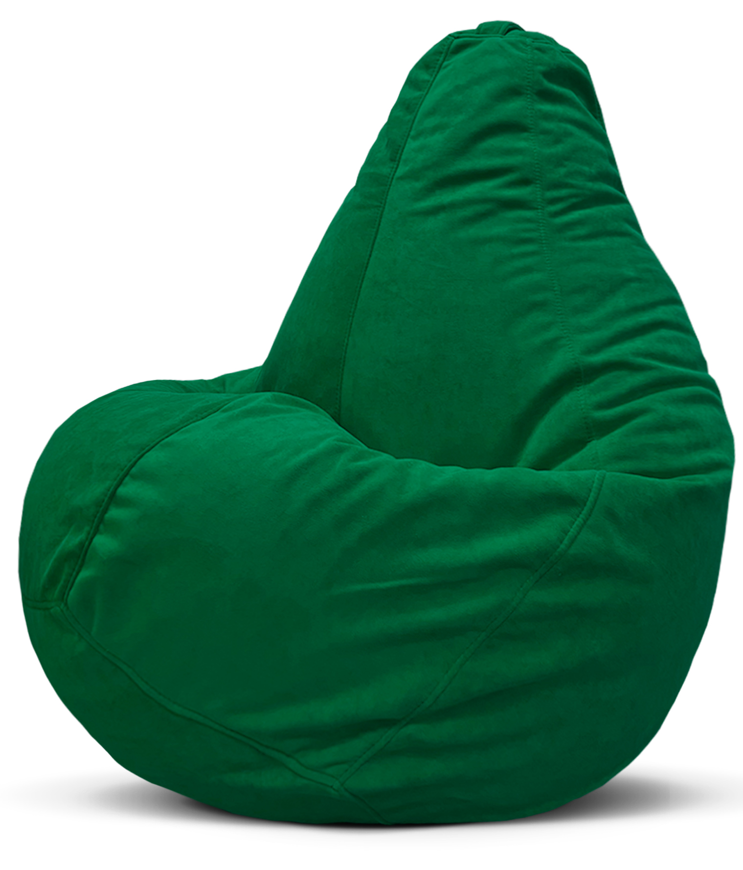 Кресло-мешок PUFLOVE Груша, Велюр, Размер XXL, зеленый