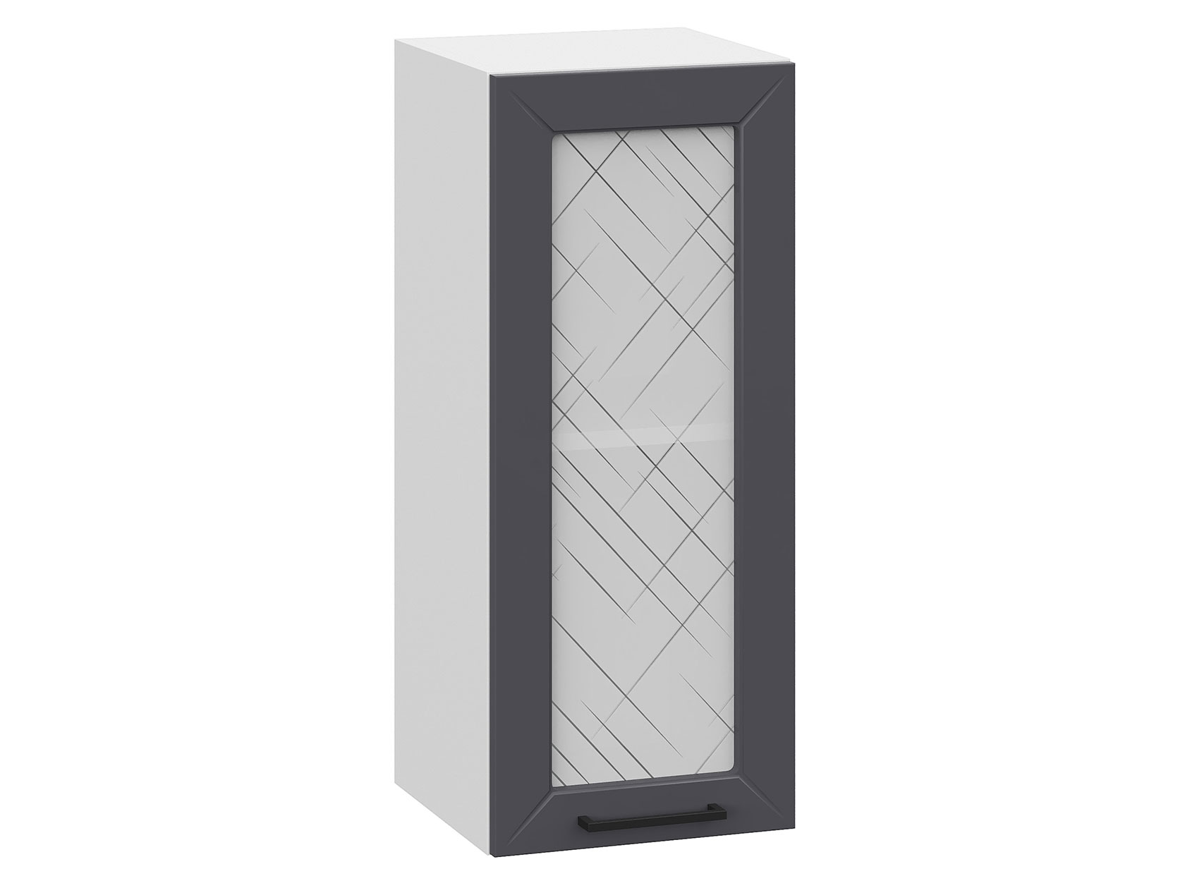 Навесной шкаф СВ-Мебель Вектор Белый / Графит со стеклом 300 мм