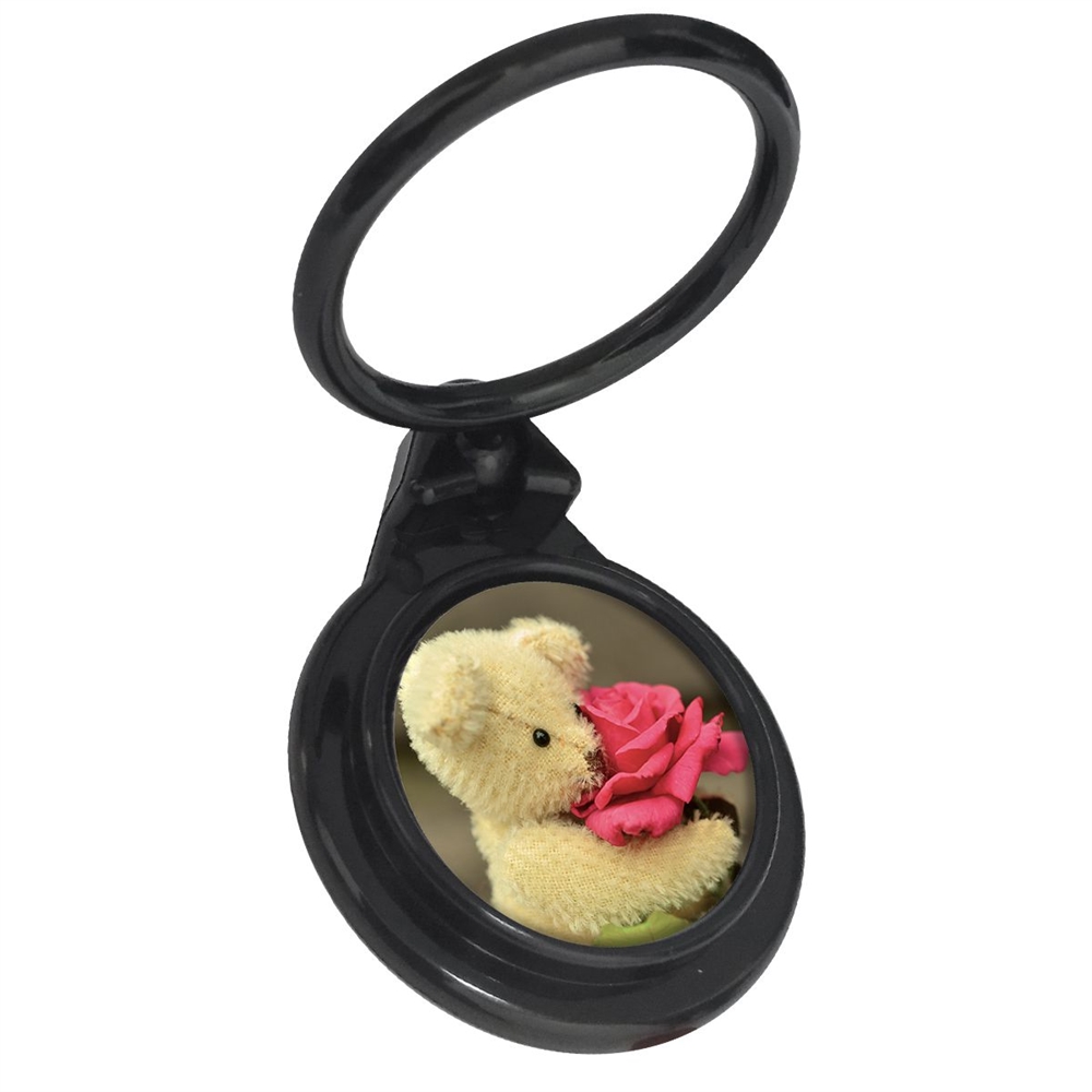 Кольцо-держатель Krutoff для телефона Медвежонок с розой