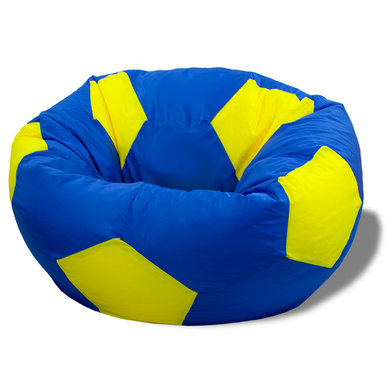 Кресло-мешок Puffmebel мяч XXXL синий/желтый