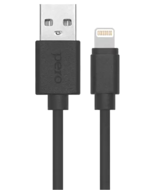 Кабель Pero DC-03 8-pin Lightning, 2А, 1м, Black (PRDC-038P1MB)