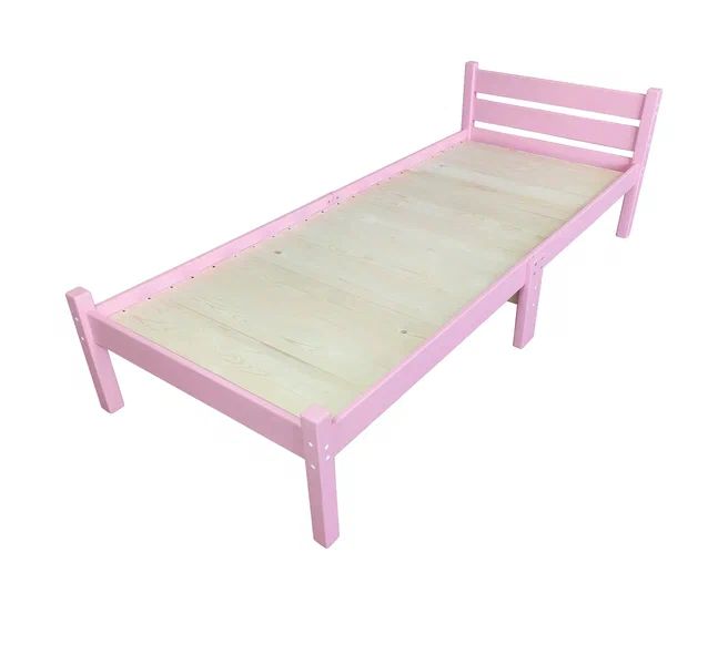 Кровать односпальная Solarius Классика Компакт сплошное основание 190х60, цвет розовый