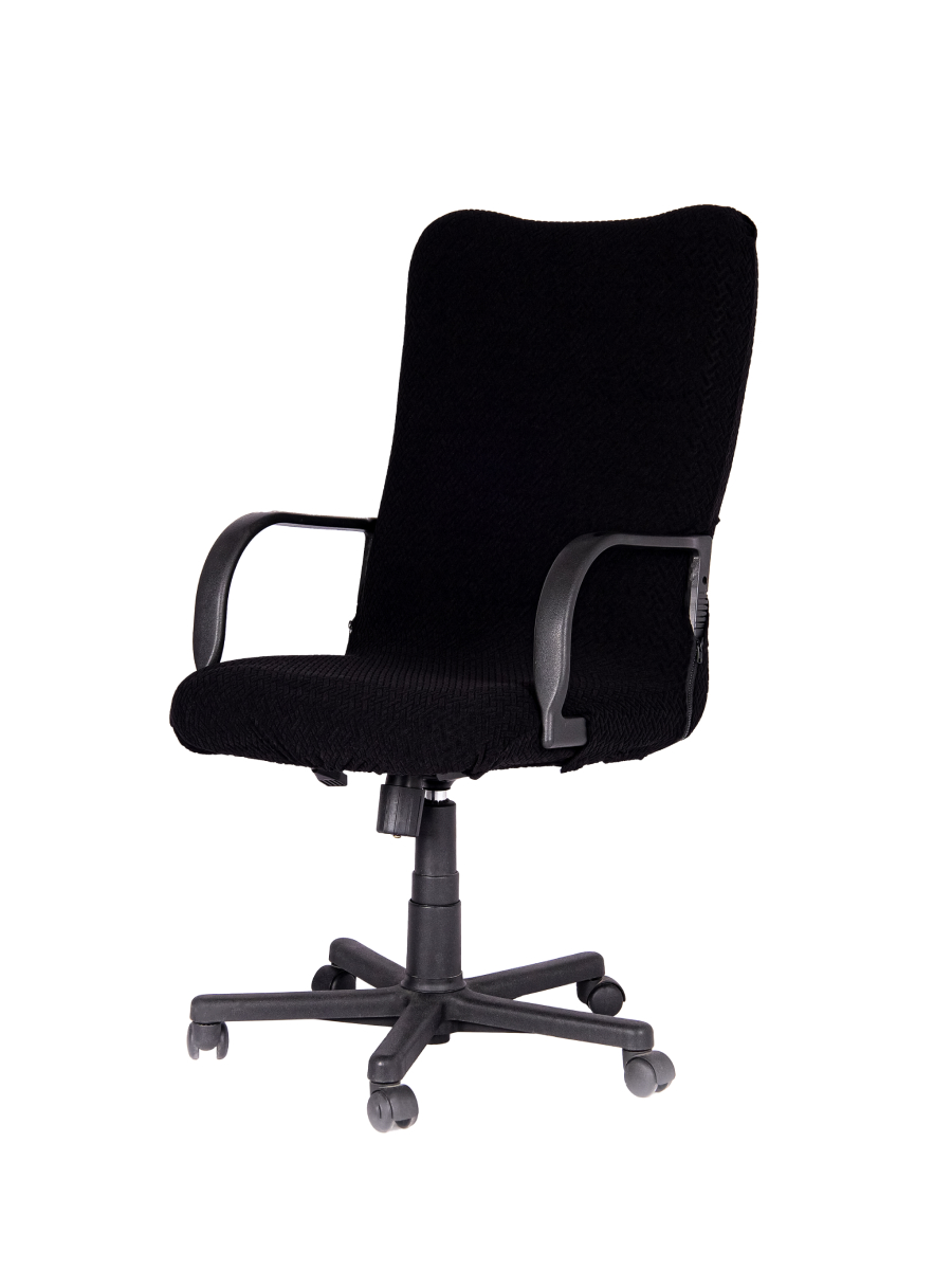 Чехол LuxAlto для офисного кресла с подлокотниками Parquet, размер М, черный (11707)