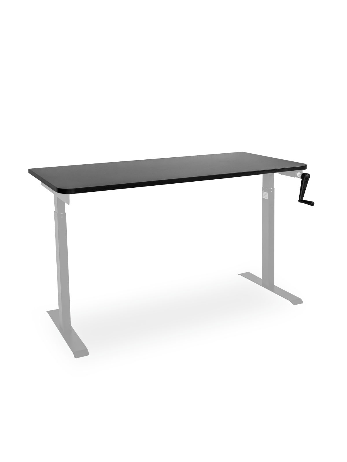 Регулируемый стол LuxAlto с ручным механизмом, серый, черная столешница 120x60см, 34105