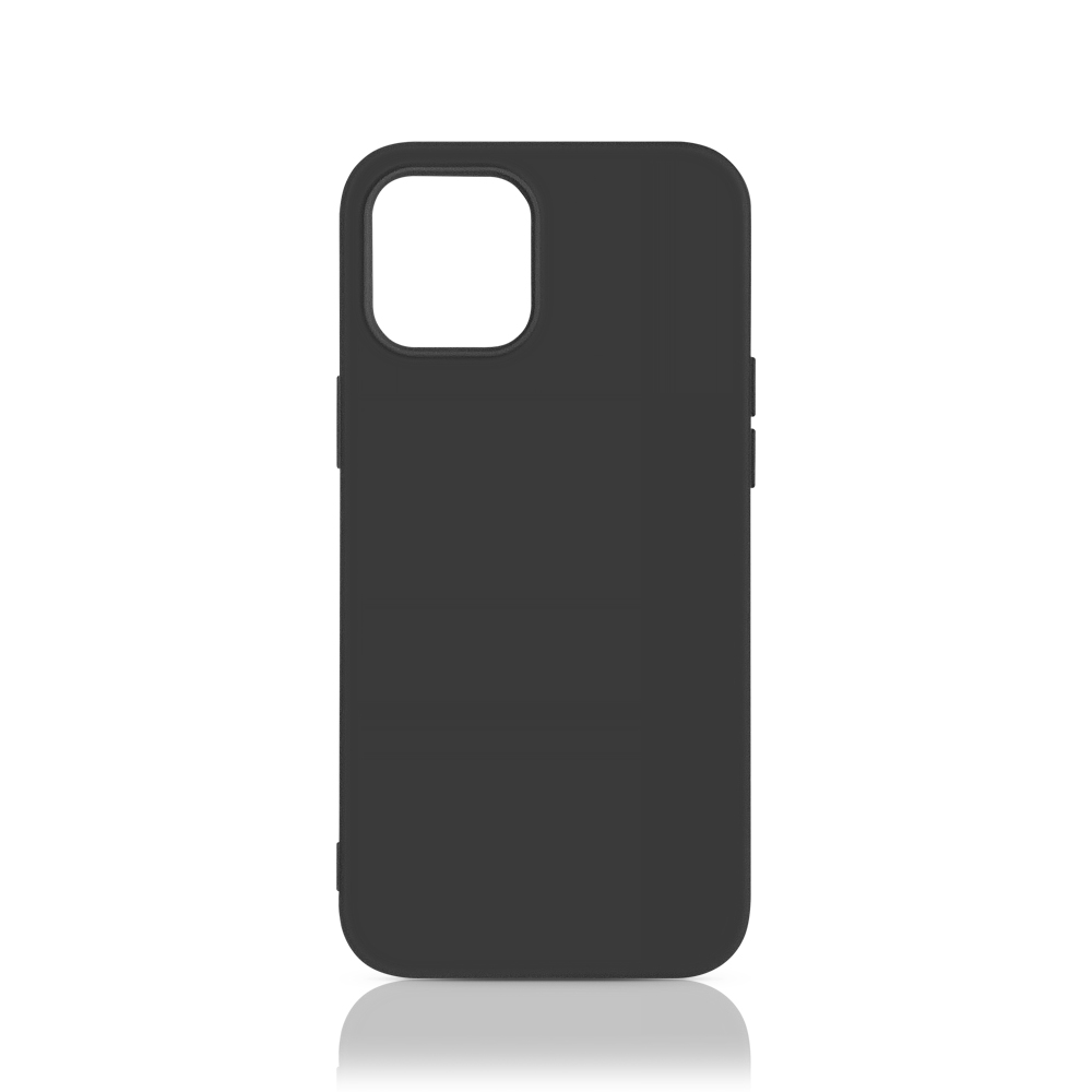 Чехол DF для iPhone 12 Pro Max, чер.силикон с микрофиброй (DF iOriginal-06 (black)