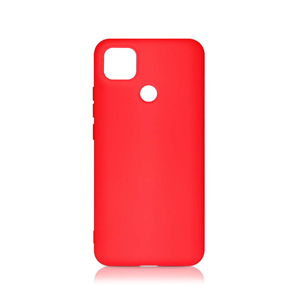 Чехол DF для Xiaomi Redmi 9C, красн.силикон с микрофиброй