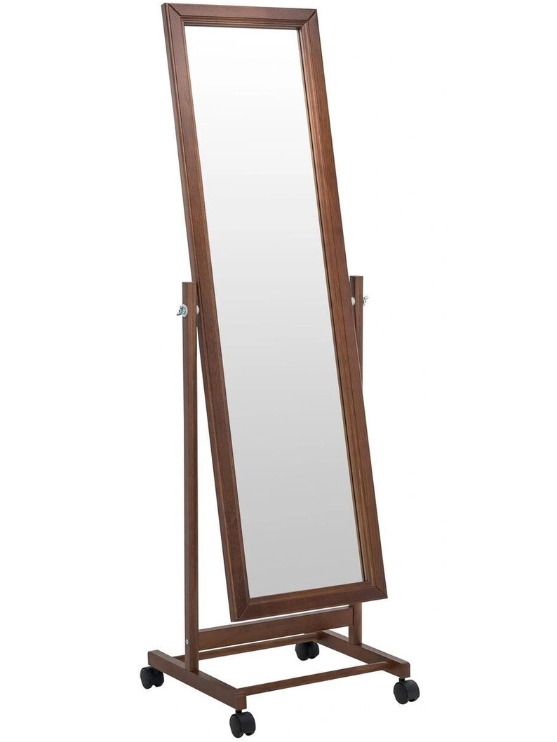 Зеркало напольное на колесах Мебелик BeautyStyle 27 средне-коричневый 135 см х 42,5 см