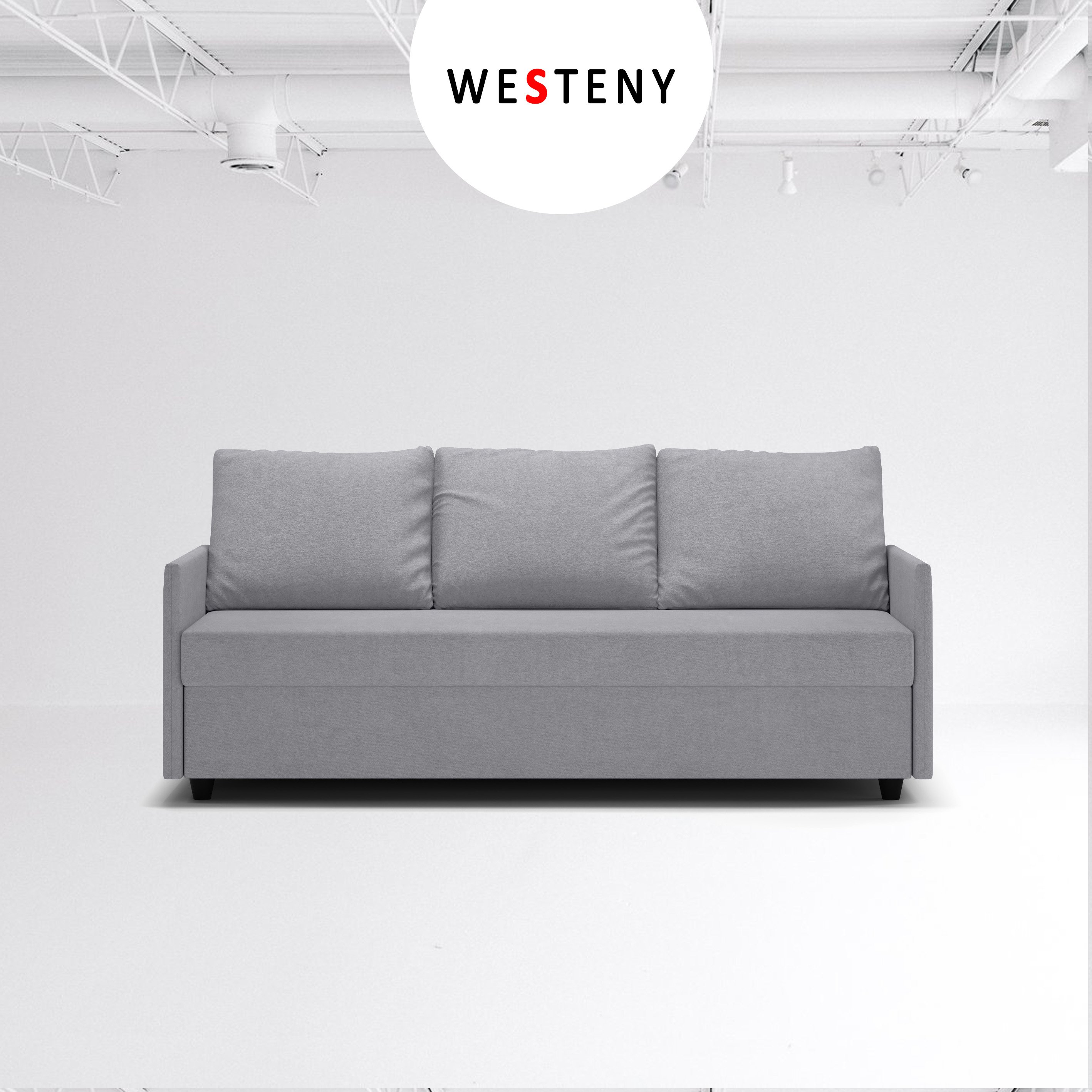 Прямой диван-кровать WESTENY ART-104-PR-SR серый