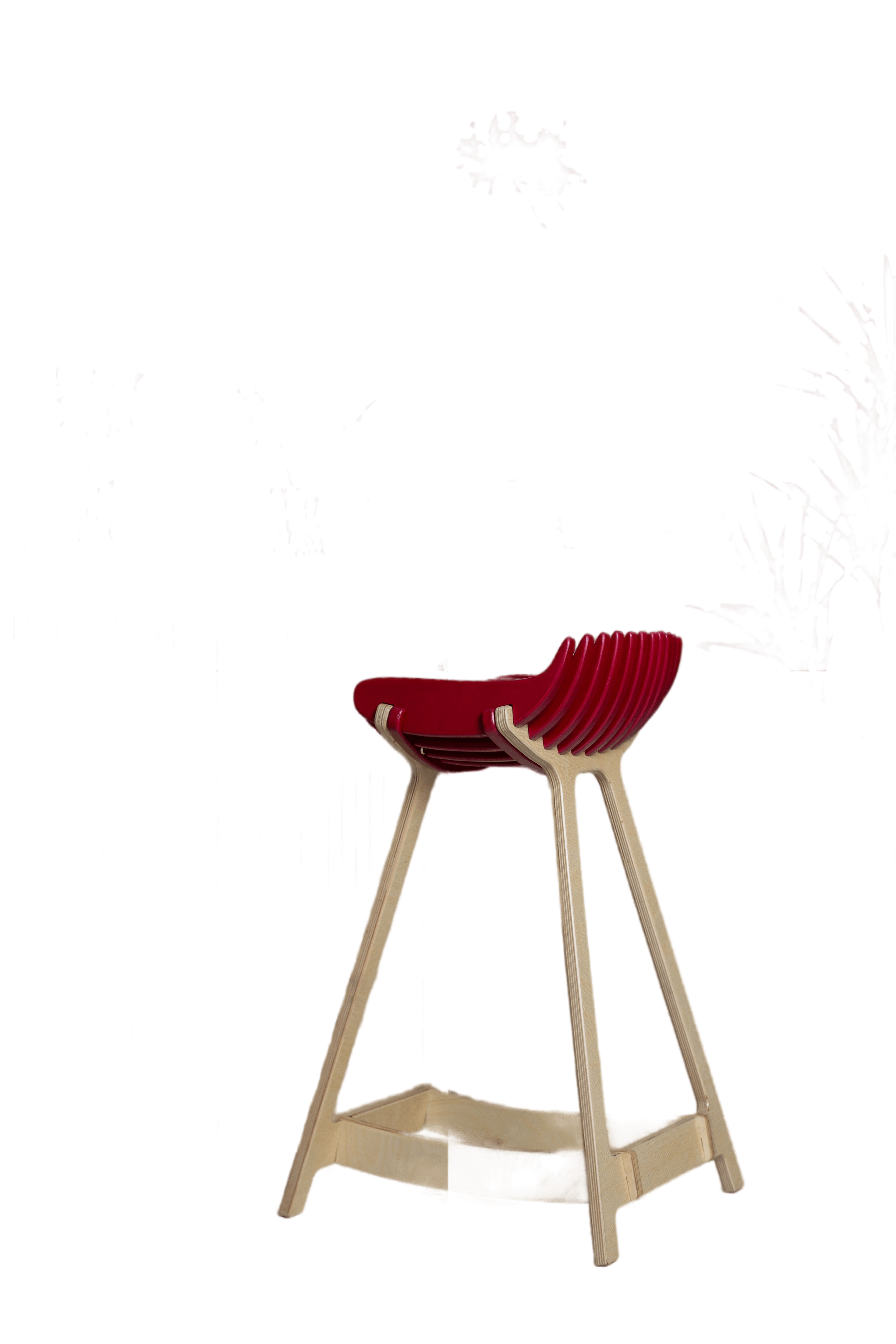 Барный стул для дома Playwoods бургунди мини