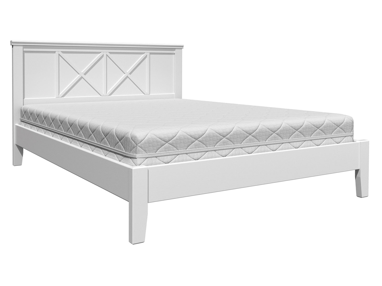Двуспальная кровать Первый Мебельный Альта Белый античный, 140х200 см
