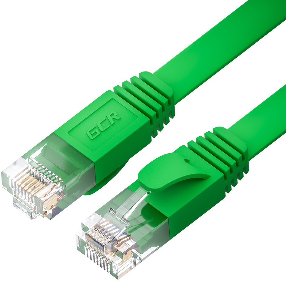 Патч-корд GCR GCR-LNC65 UTP кат 6 кабель для интернета плоский 5метров