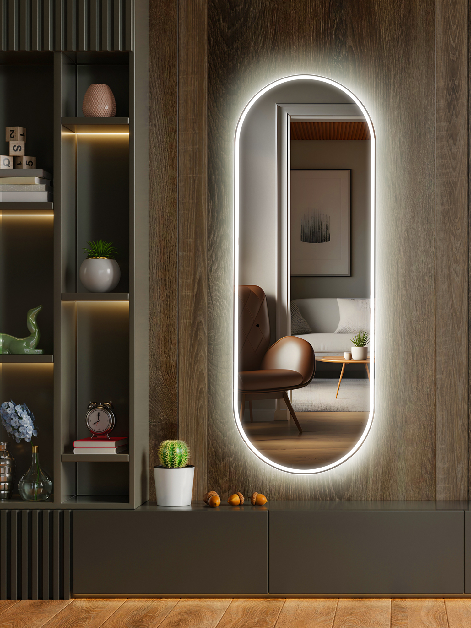 Зеркало настенное с подсветкой Silver Mirrors "Vita", 60х170 см