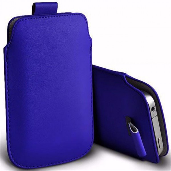 Кожаный Чехол (футляр) для смартфона (140 x 75) Blue