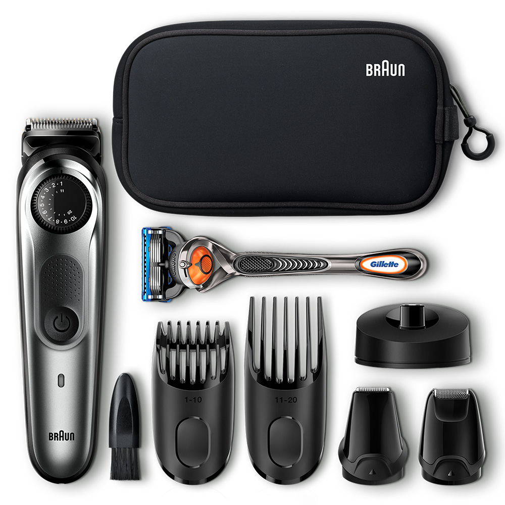 Триммер Braun BT7940TS + бритва Gillette