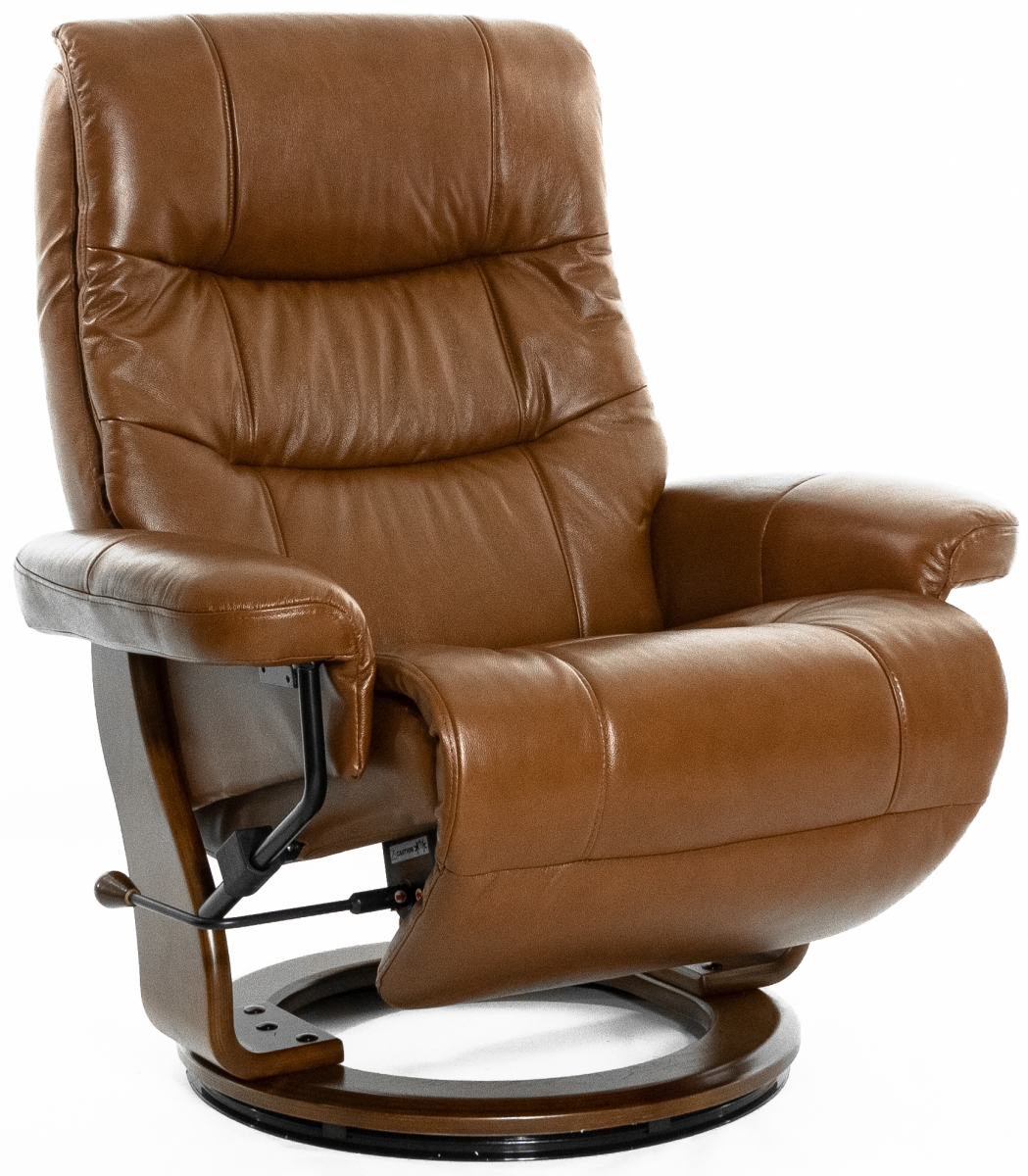 Кресло реклайнер механическое кожа Relax Valencia 7583WQ - коричневое
