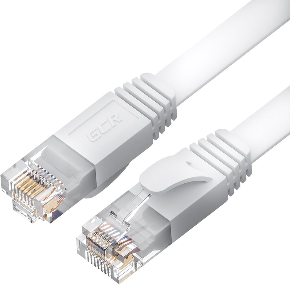 Патч-корд GCR GCR-LNC65 UTP кат 6 кабель для интернета плоский 7.5 метров