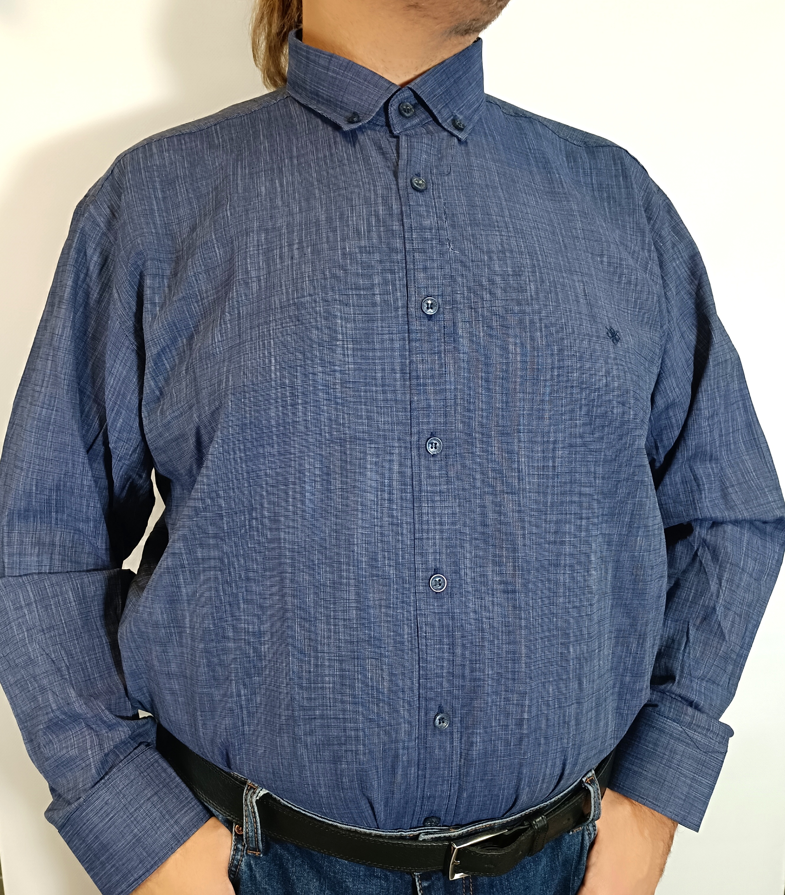 Рубашка мужская Castelli 16310 синяя 4XL