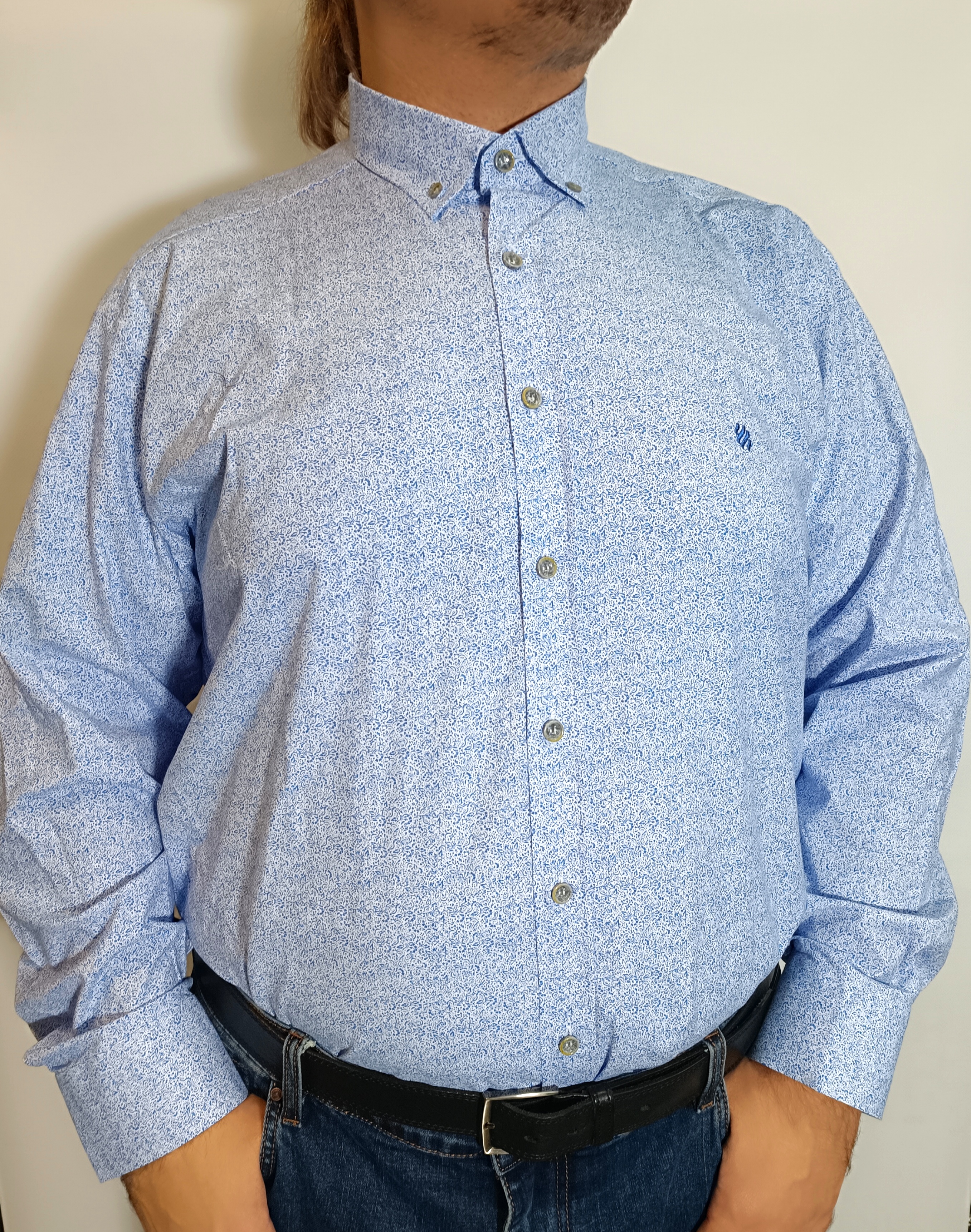 Рубашка мужская Castelli 1633300 голубая 2XL