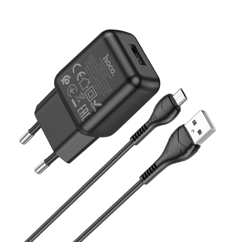 Сетевое зарядное устройство Hoco C96Am micro usb 1xUSB 2.1 А черный