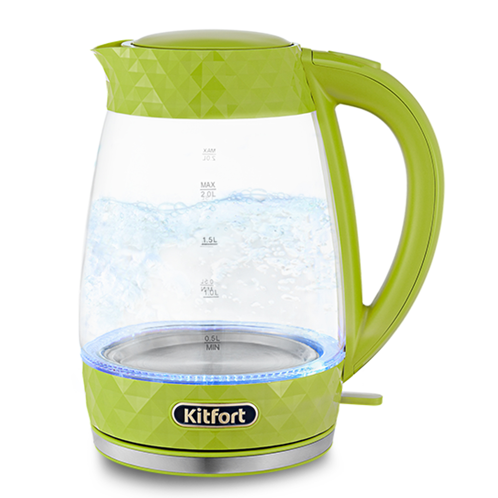 Чайник электрический Kitfort КТ-6123-2 2 л Transparent, Green