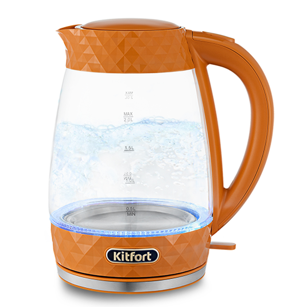 Чайник электрический Kitfort КТ-6123-4 2 л Transparent, Orange