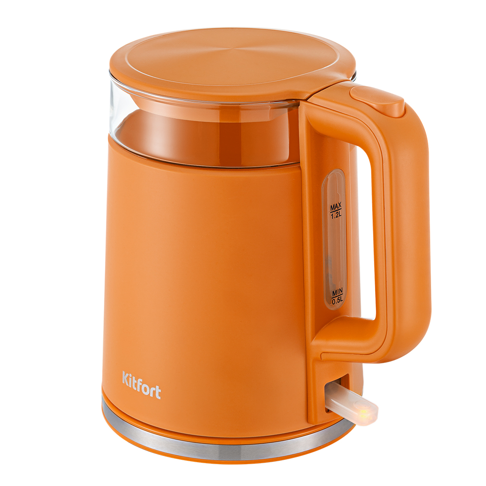 Чайник электрический Kitfort КТ-6124-4 1.2 л Transparent, Orange
