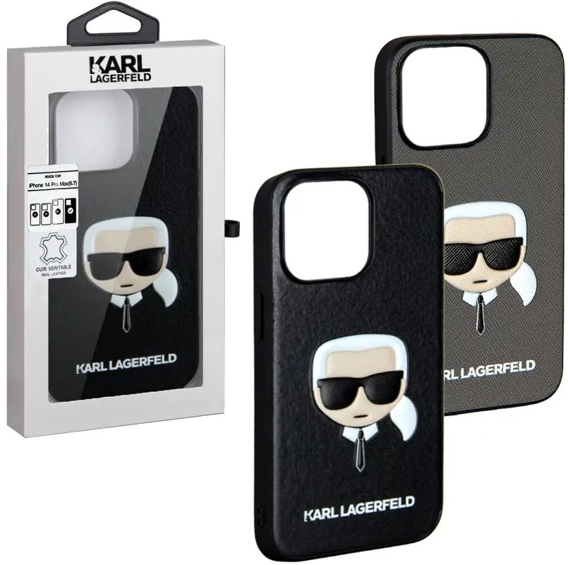 Чехол Karl Lagerfeld с человеком для iPhone 14 Plus, черный