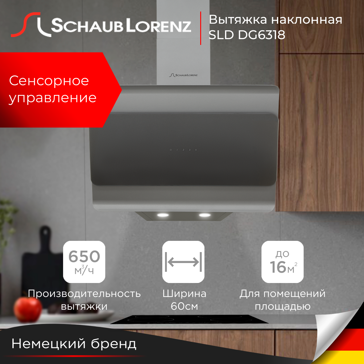 Вытяжка встраиваемая Schaub Lorenz SLD DG6318 серый