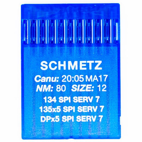 Иглы промышленные с толстой колбой Schmetz 134/DPx5 SPI SERV 7 80, 10 шт