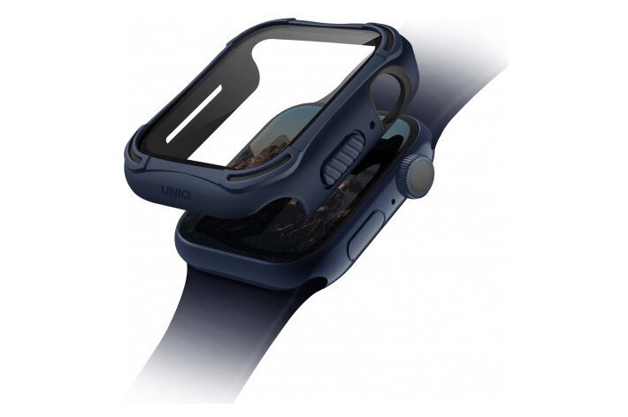 Чехол Uniq TORRES +9H glass Anti-microbial для Apple Watch 40 мм, цвет Синий