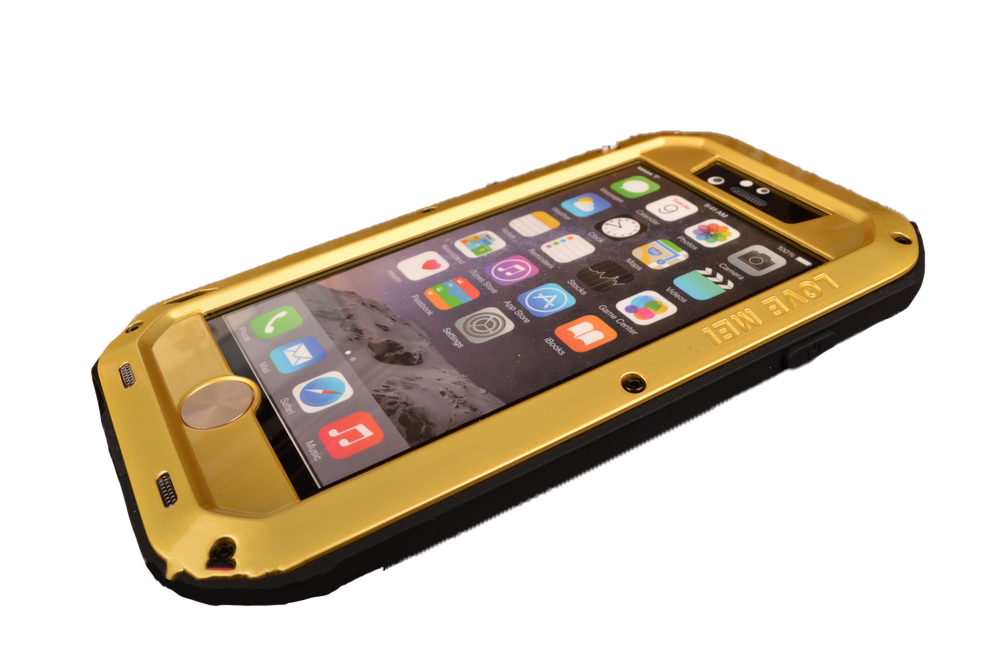 чехол-бампер MyPads для iPhone 6/ 6S 4.7 (Айфон 6 / 6С) золотой цельно-металлический