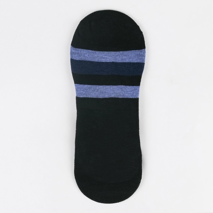 Комплект носков MINAKU невидимки, 3 пары, Страйп, цвет серый, черный, размер 24-28