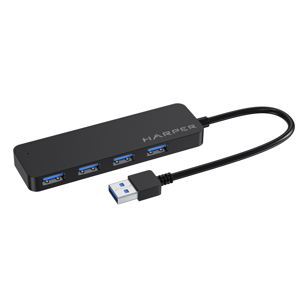 USB концентратор Harper HUB-04P Black