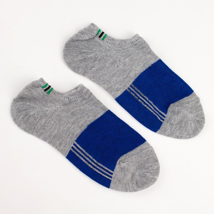 Комплект носков MINAKU укороченные, 3 пары, цвет синий, серый, красный, размер 39-42