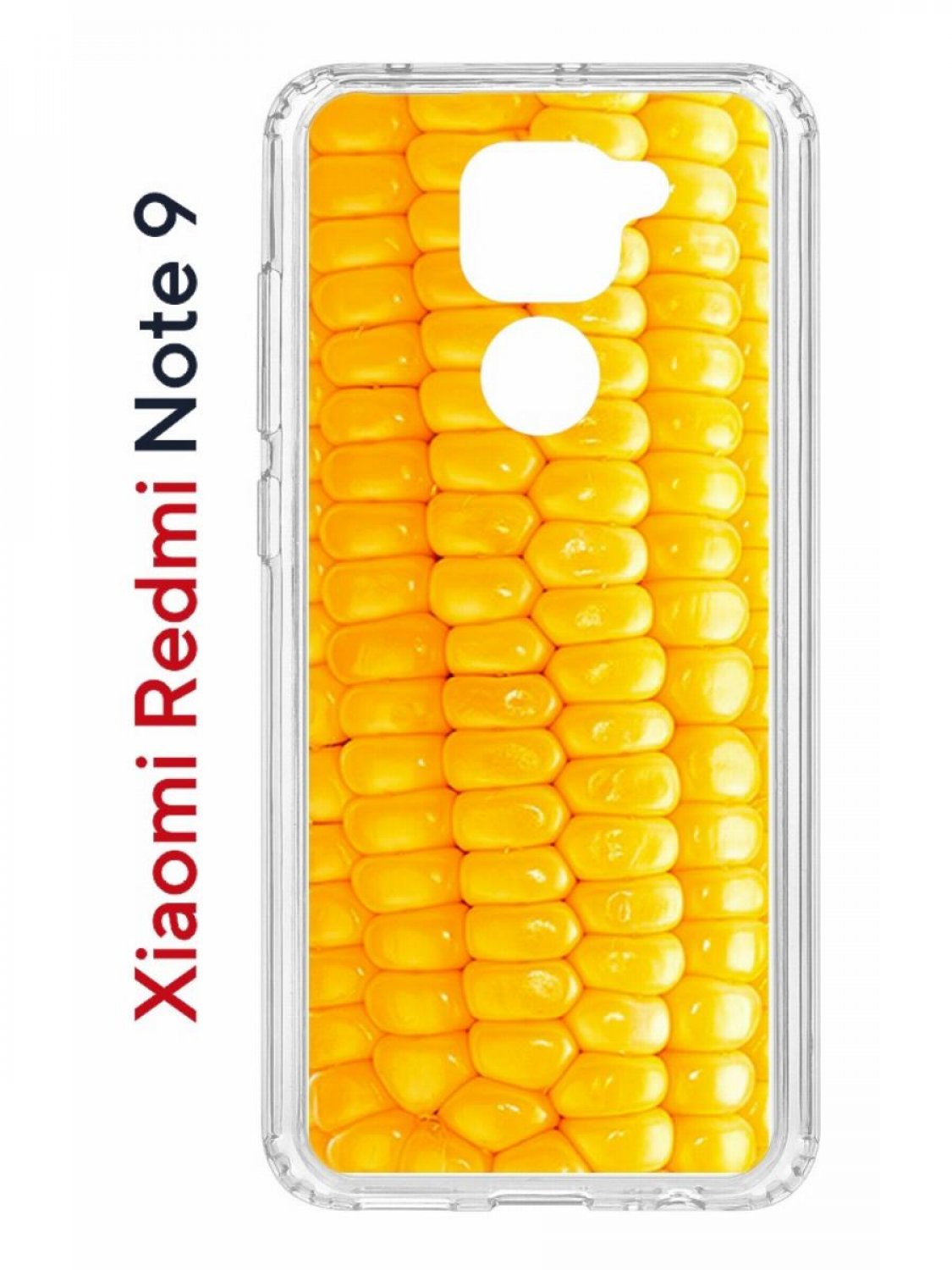 Чехол на Redmi Note 9 Kruche Print Кукуруза,противоударный бампер,с защитой камеры