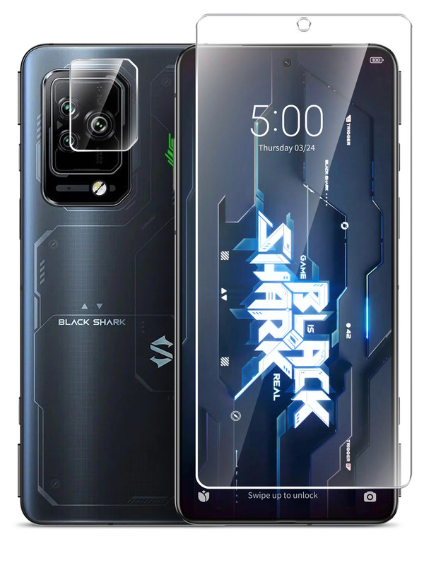 Гибридное защитное стекло Brozo на экран и камеру Xiaomi Black Shark 5 Pro