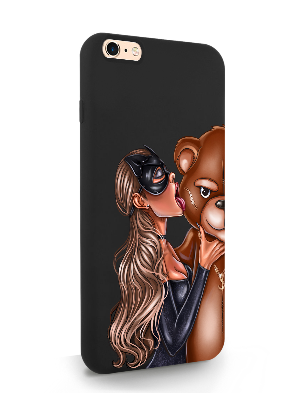 Чехол MustHaveCase для iPhone 6/6s Plus Кошечка и мишка, черный