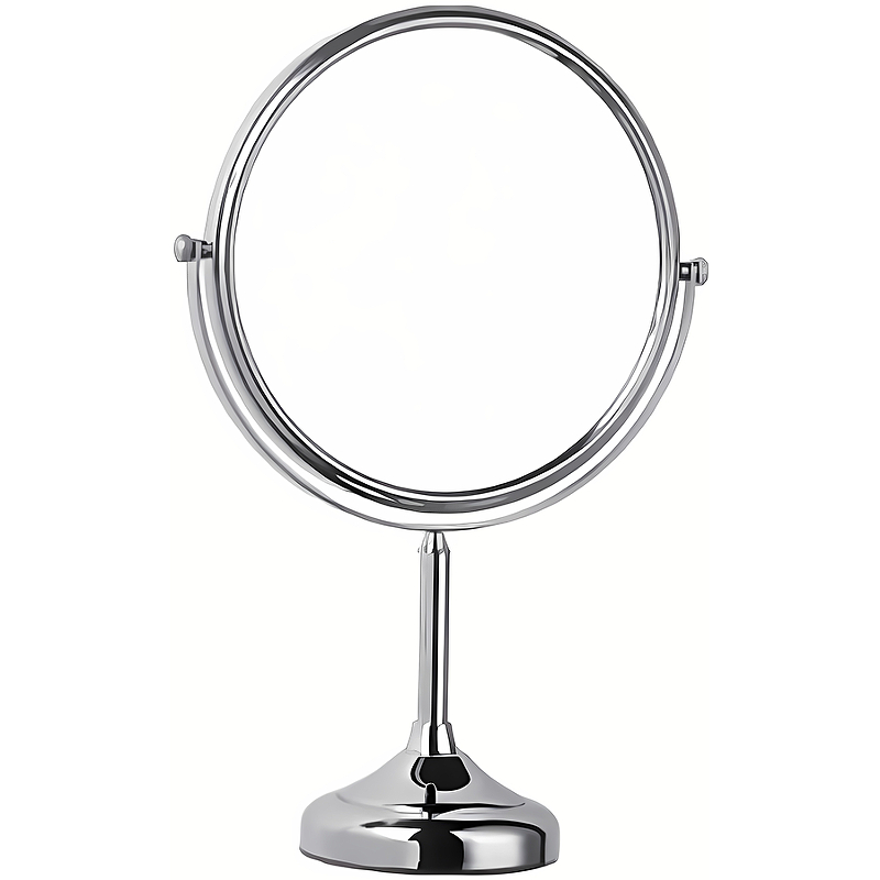 Зеркало косметическое двустороннее Frap F6208, d 20 см, хром