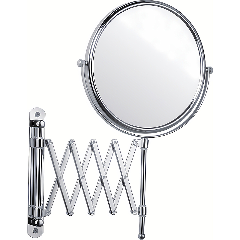 Зеркало косметическое двустороннее Frap F6406, настенное, d 15 см, хром