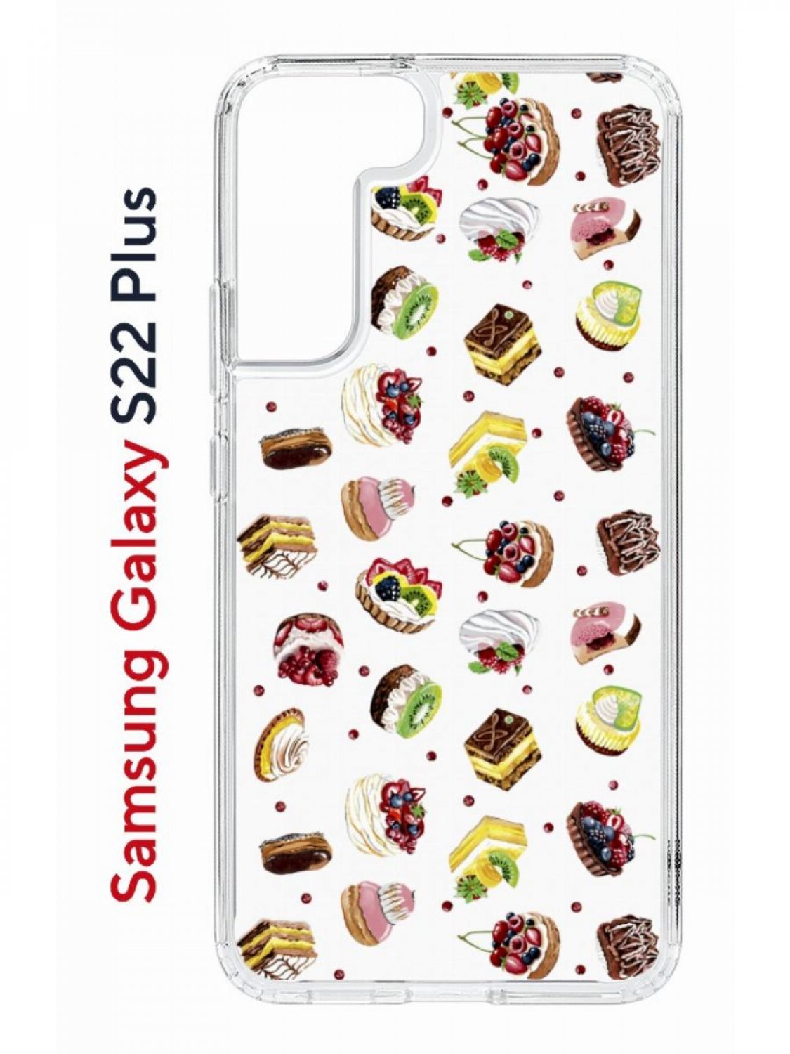 Чехол на Samsung Galaxy S22 Plus Kruche Print Cake,противоударный бампер,с защитой камеры