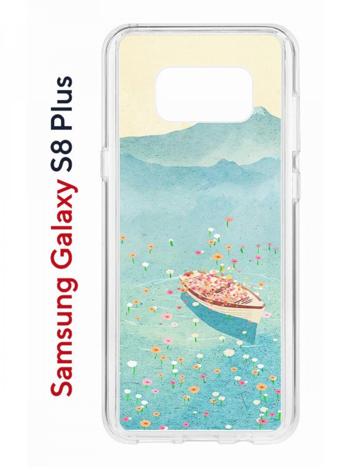 Чехол на Samsung Galaxy S8 Plus Kruche Print озеро цветов,противоударный бампер с принтом