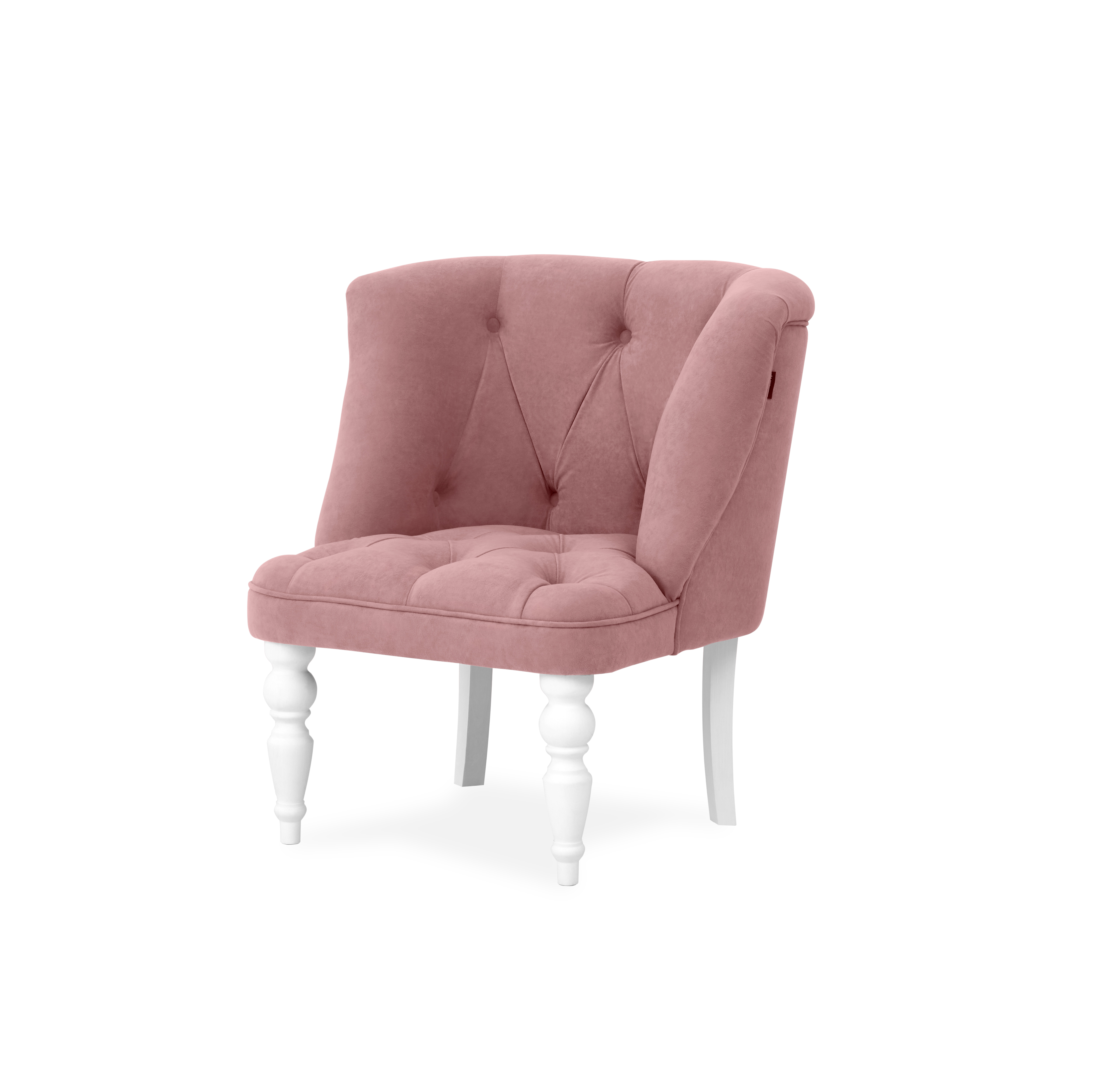 Кресло BRENDOSS Бриджит розовый белые ножки