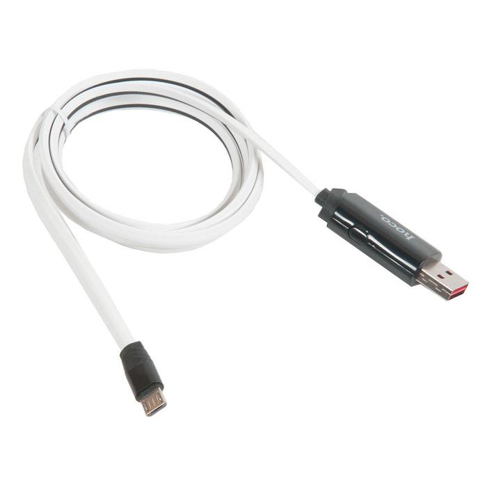 Кабель USB HOCO U29 LED displayed timing для Micro USB, 2.0A, длина 1.2м, белый