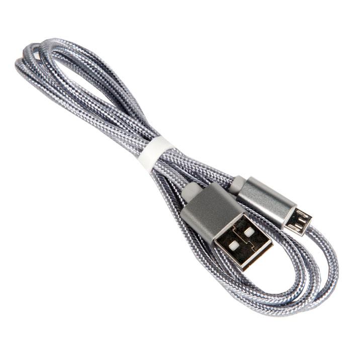 Кабель USB HOCO X2 knitted для Micro USB, 2.4 A, длина 1.0 м, серый
