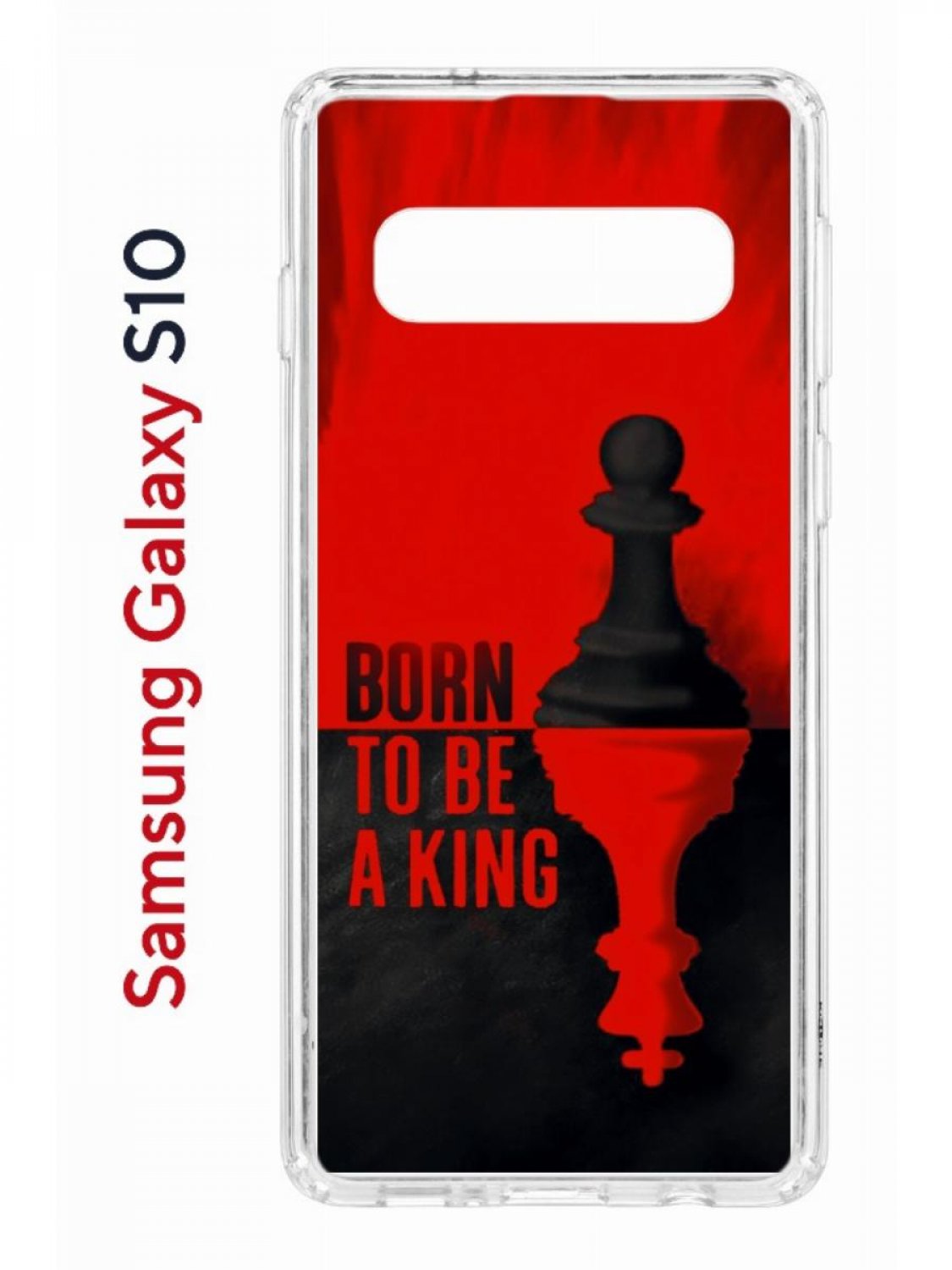 Чехол на Samsung S10 Kruche Print Born to be a King,противоударный бампер,с защитой камеры