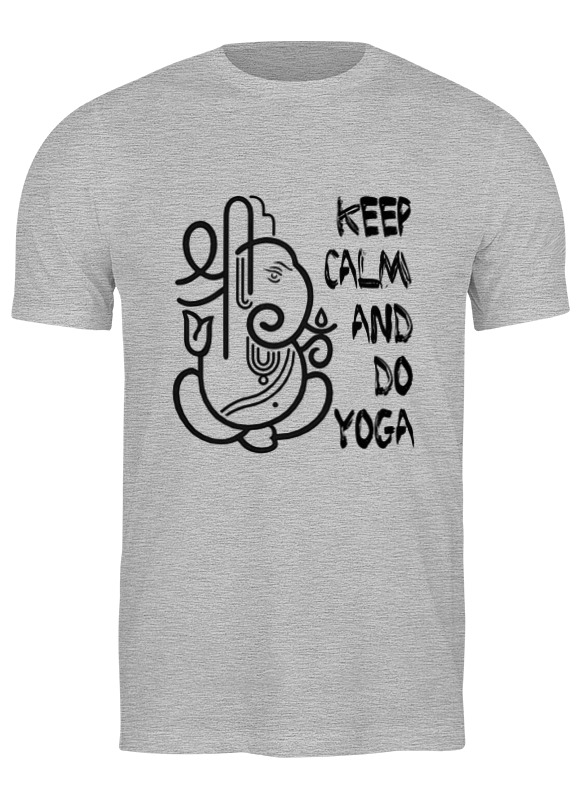 Футболка мужская Printio Keep calm & do yoga серая XL