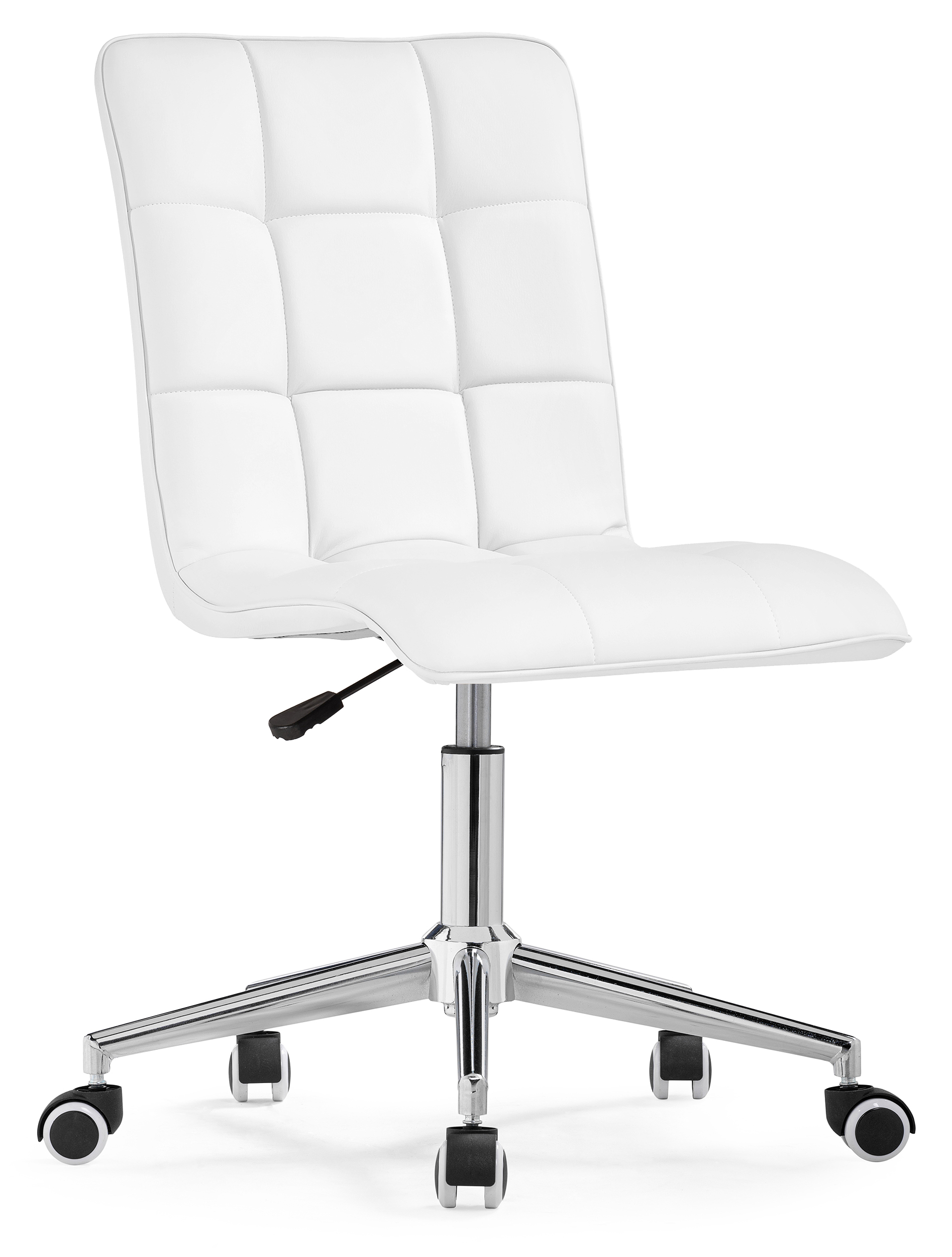 Компьютерное кресло Мебельные решения Квадро экокожа белая / хром
