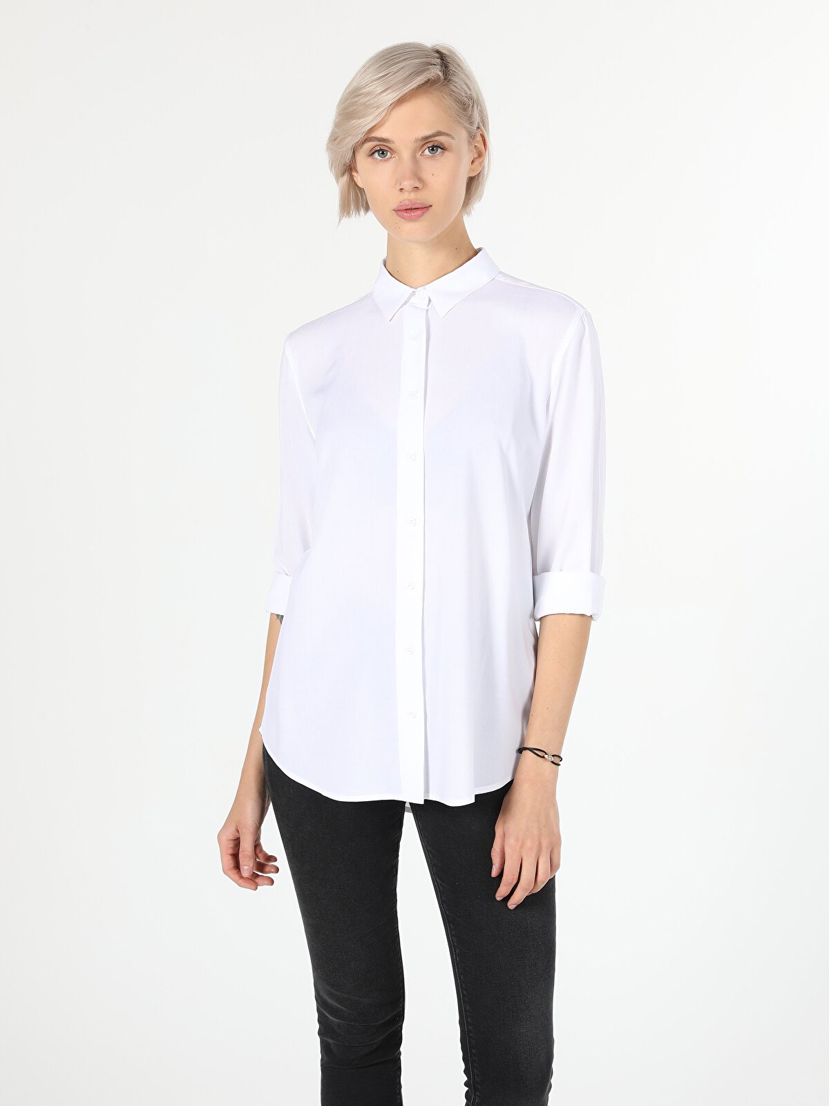 Рубашка женская Colins CL1050927_Q1.V1 белая XL